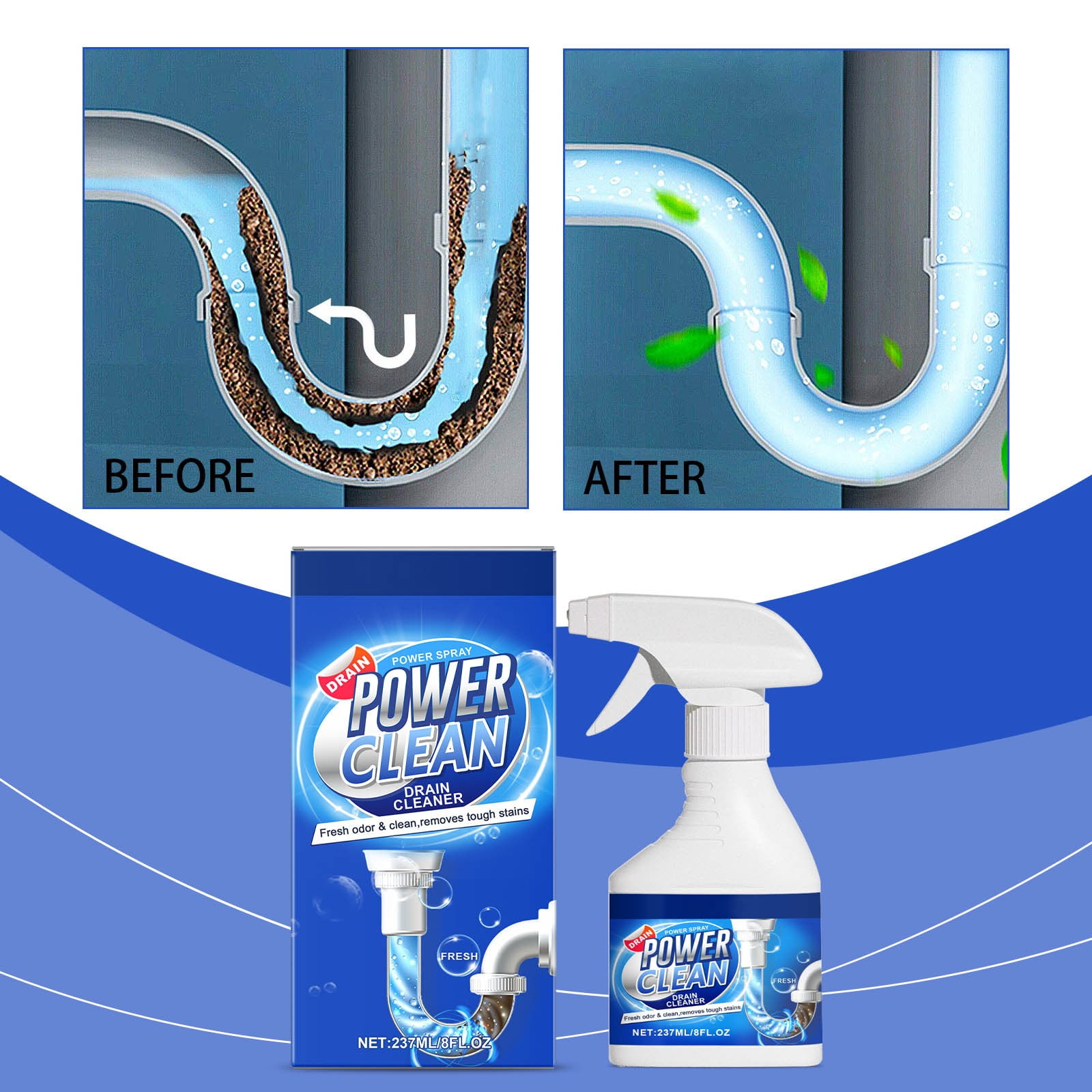 Drains Cleaner Pipe Unblocking Cleaner Powerful Drainage Unblocking ...