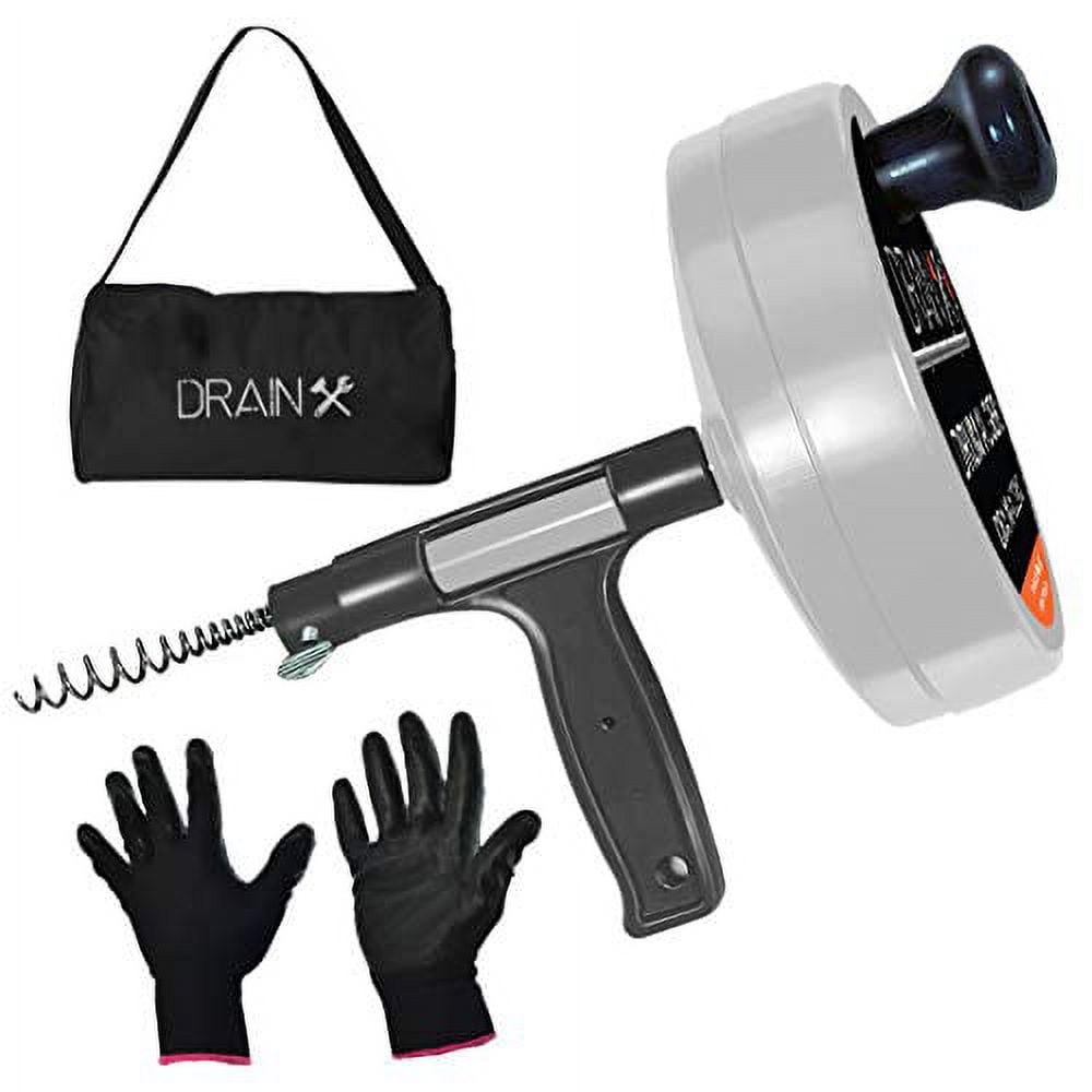 Drainx Pro 50-FT Heavy Duty Steel Drum Drain Auger - Walmart.com