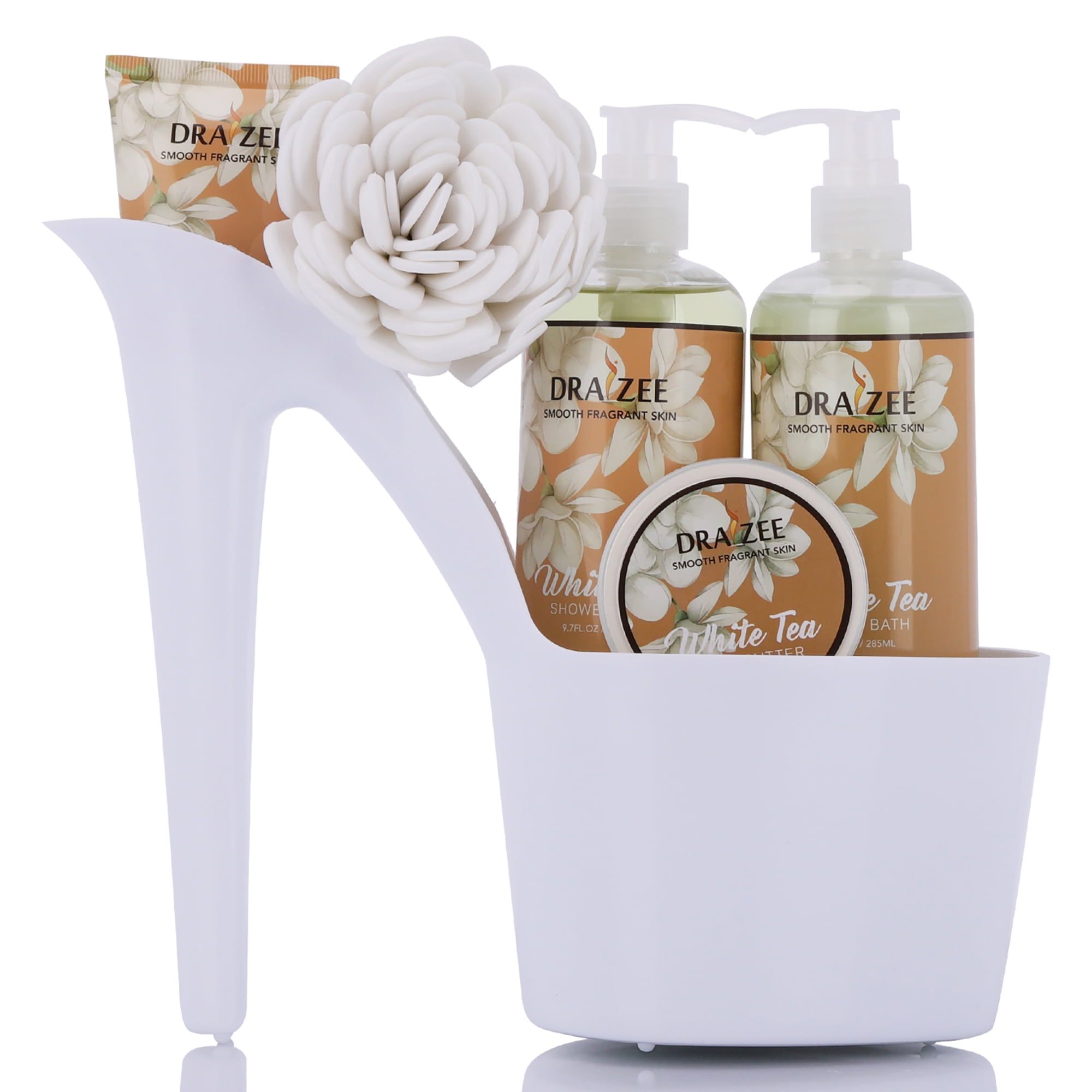 Draizee Heel Shoe Spa Gift Set White Tea Scented Bath Essentials Gift ...