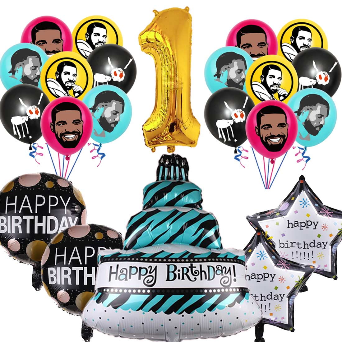Drake Balloons Party Supplies 1st Big Number Decorations Decor Kit ...