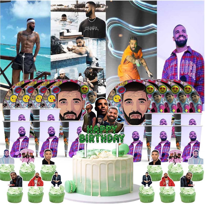 Drake Birthday Cups Party Supplies Decor Backdrop Paper Plates Fans ...