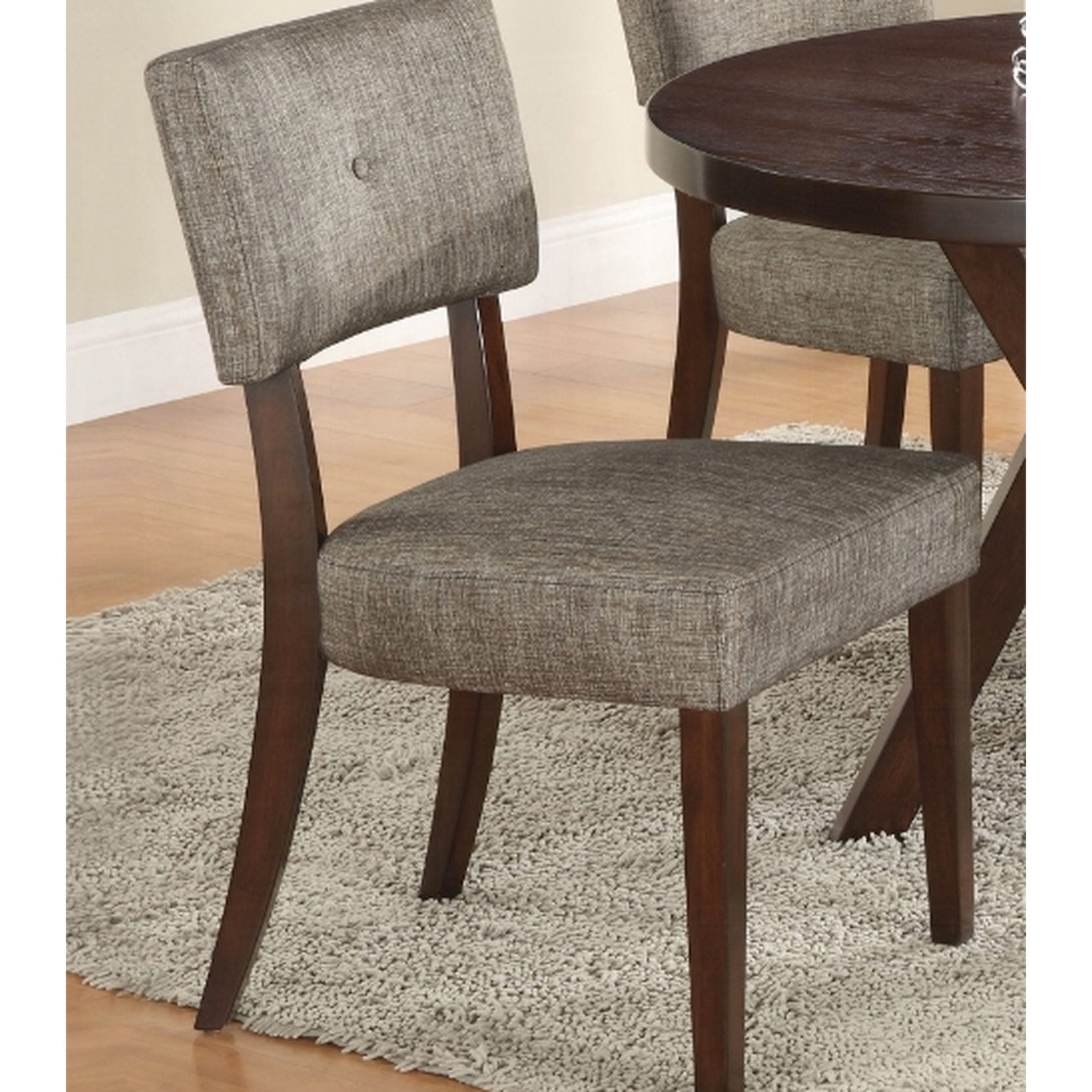 Drake Gray Fabric & Espresso Finish Side Chair Set of 2, 20x20x36 in ...