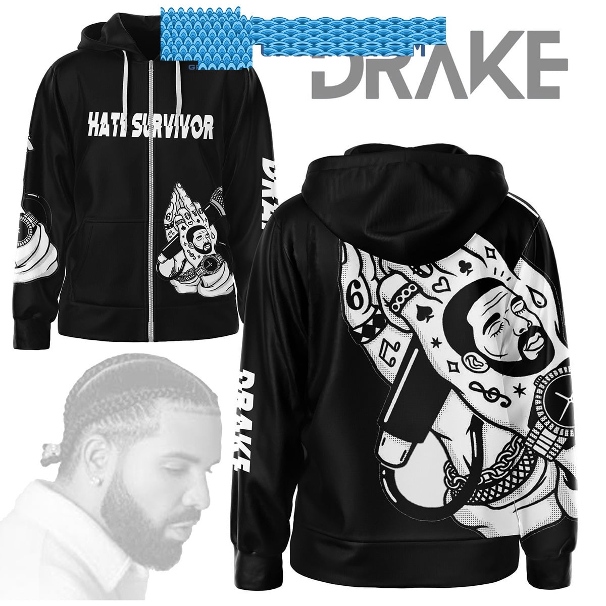 Drake Hate Survivor Hoodie T Shirt - Walmart.com