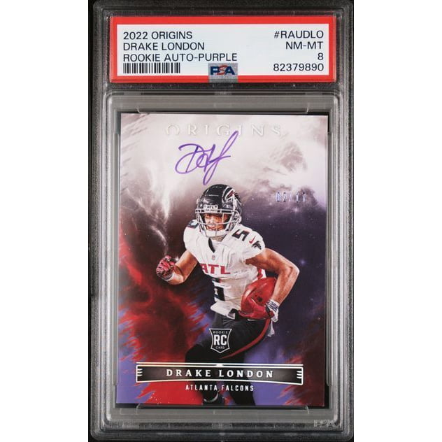 Drake London 2022 Panini Origins Rookie Purple Oncard Auto Rc 2/17 Psa ...