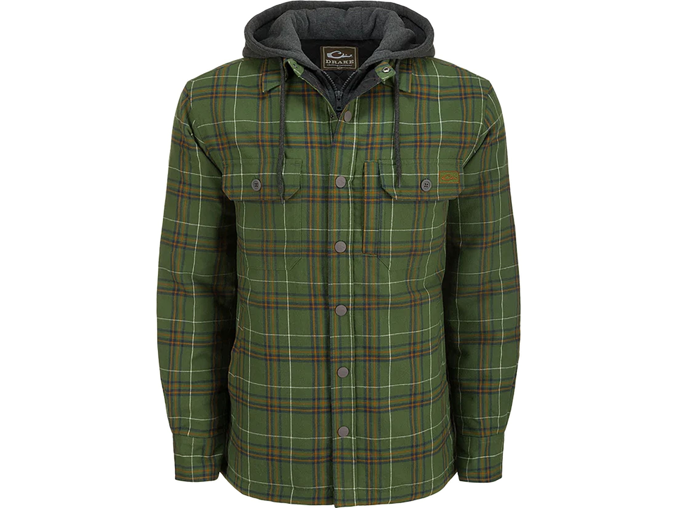 Drake Men's Campfire Flannel Shirt Jacket Kalamata Olive 2XL - Walmart.com