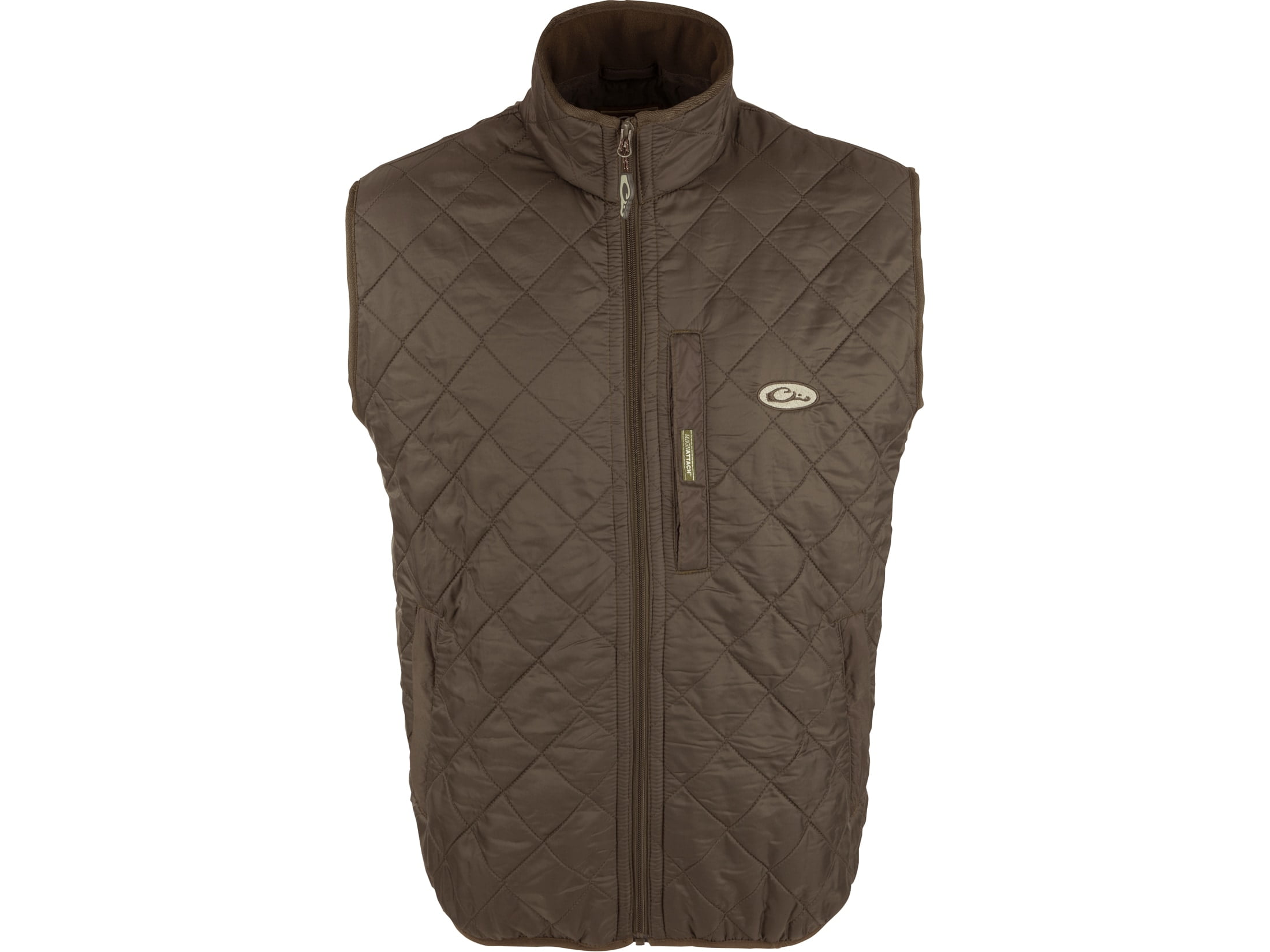 Drake Men's Delta Quilted Fleece Lined Insulated Vest Dark Earth Large ...