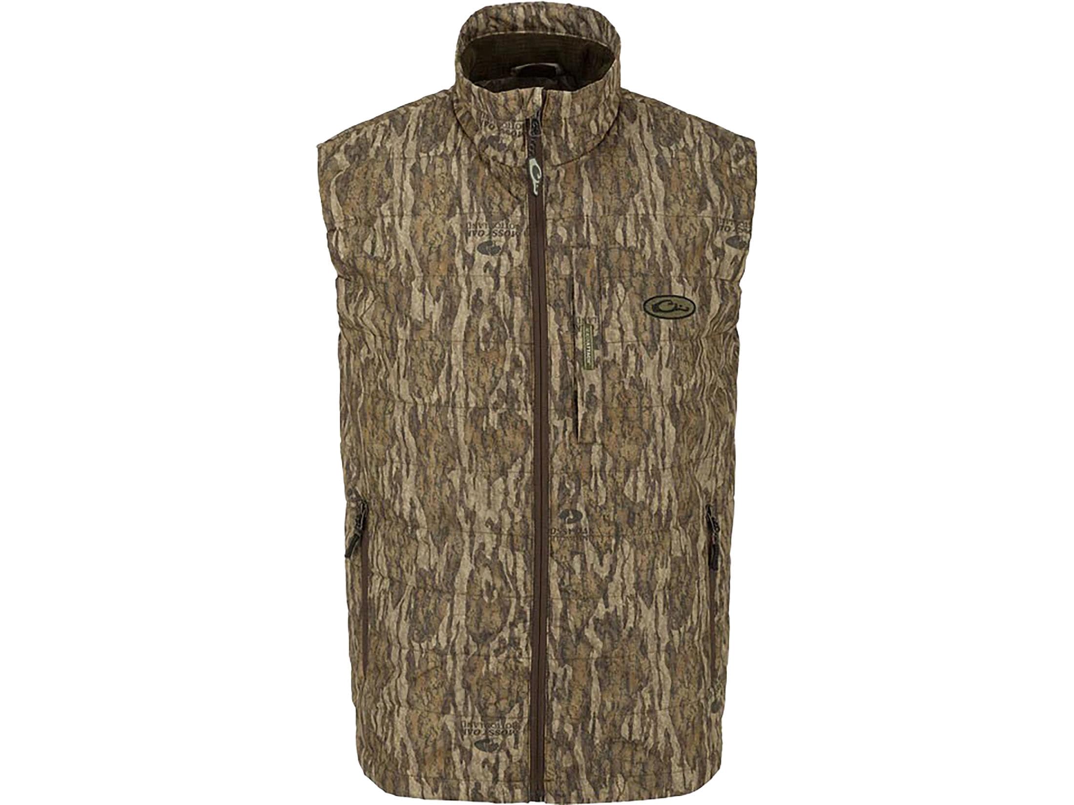 Drake Men's MST Synthetic Down Pack Insulated Vest Mossy Oak Bottomland ...