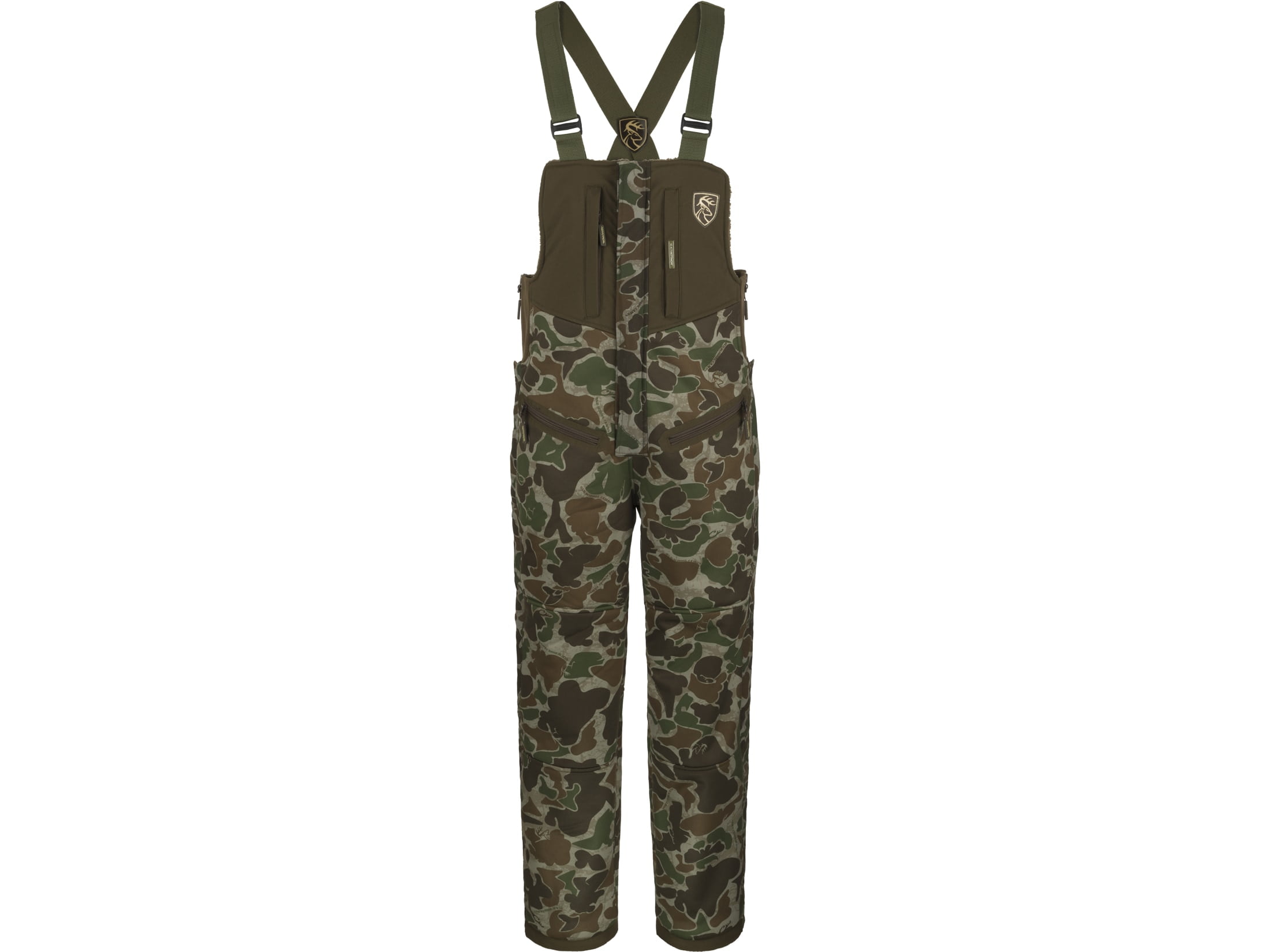 Drake Men's Non Typical Standstill Windproof Bibs Old School Green Camo ...