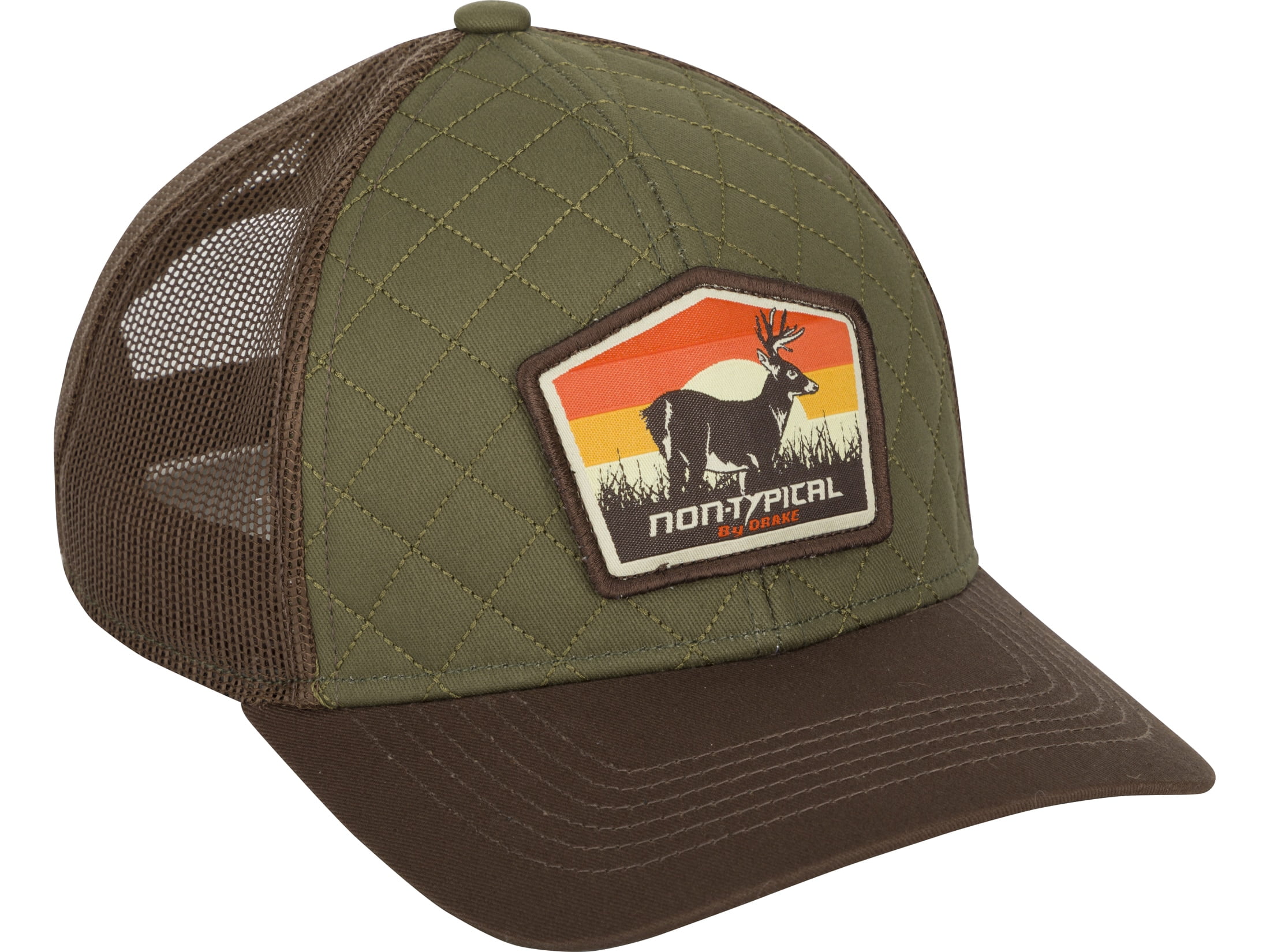 Drake Mens Non-Typical Quilted Sunset Patch Hat Loden - Walmart.com