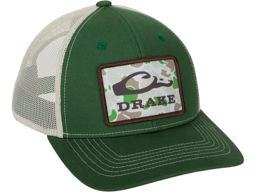 Drake Mens Old School Patch Mesh Back Hat Olive - Walmart.com