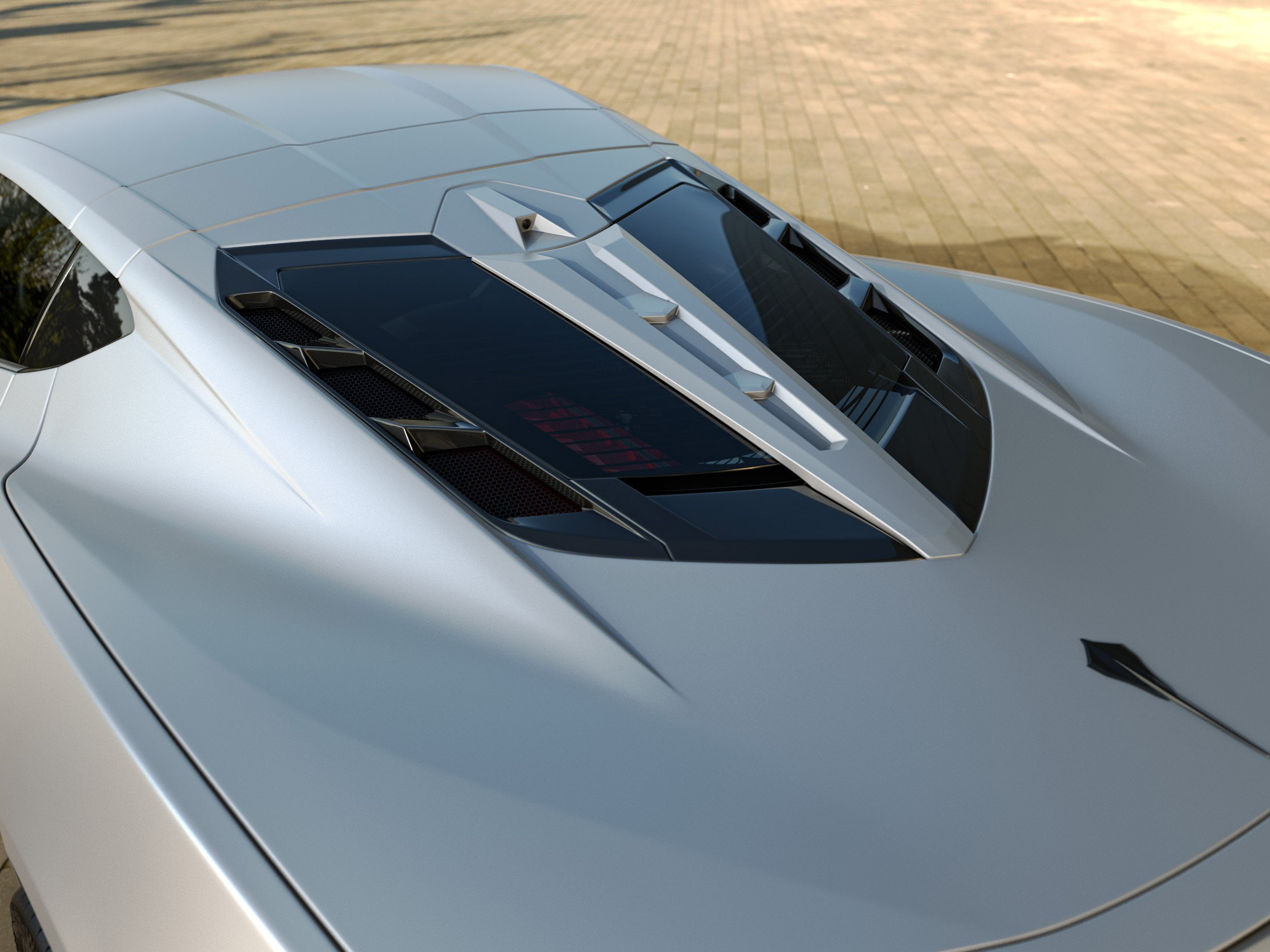 Drake Muscle Cars Rear Chevy Parts - C8 Split Window Applique for 2020 ...