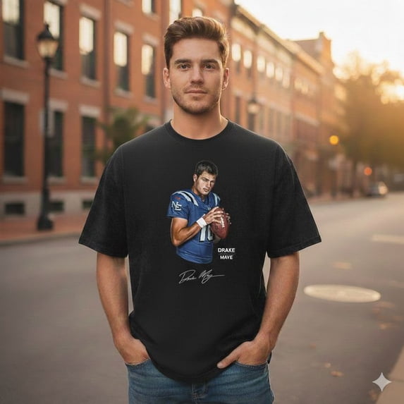 Drake Oversized Football Graphic Maye Tee, Unisex Cotton T-Shirt, Size ...