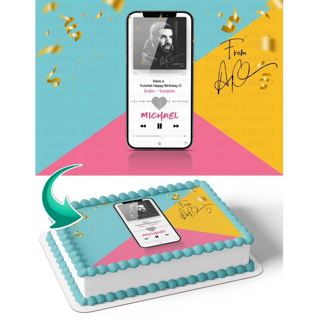 Drake Ratchet Birthday Meme Edible Cake Image Topper Personalized ...