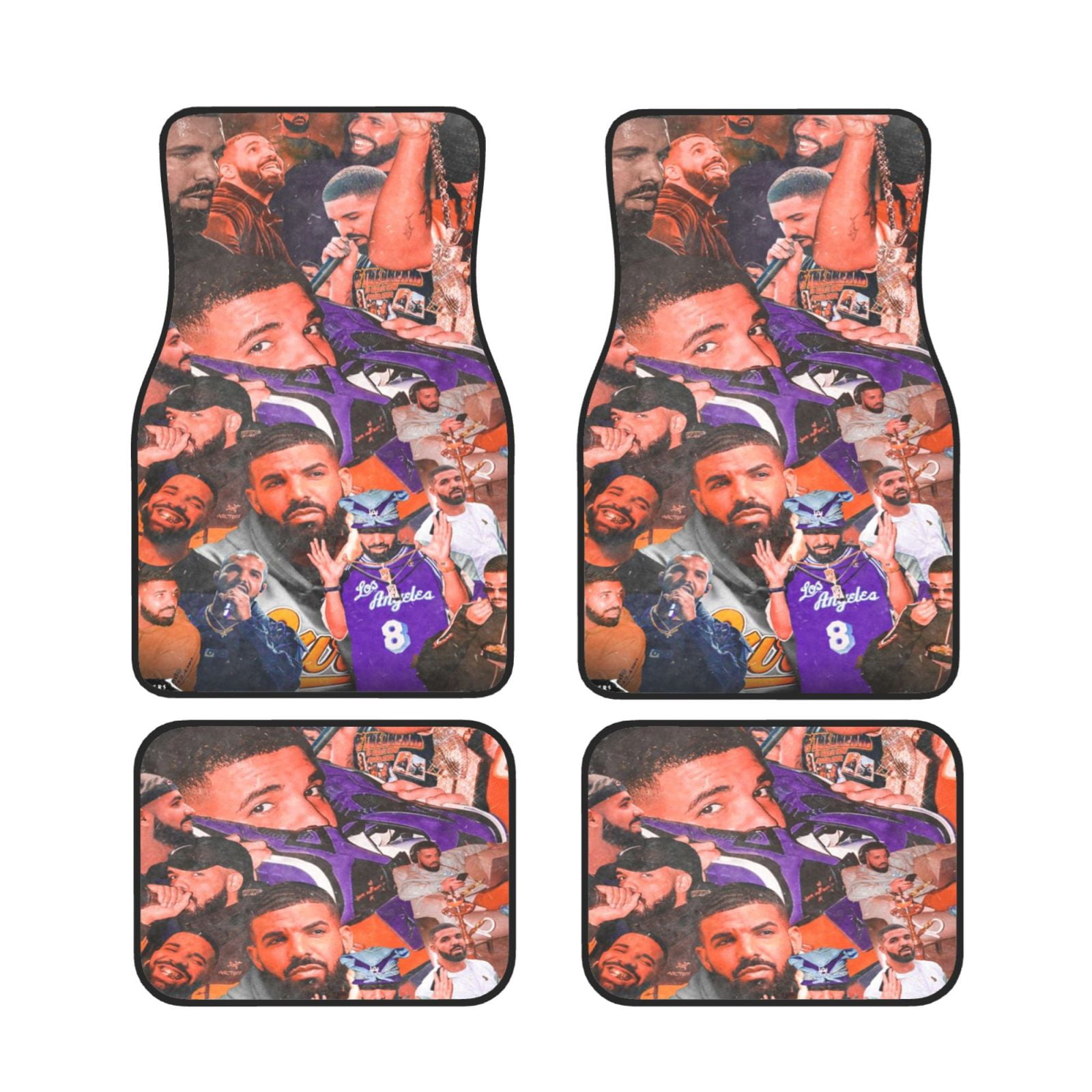 Drake Singer Car Floor Mats, 4-Pcs Full Set Rubber-Lined All-Season ...