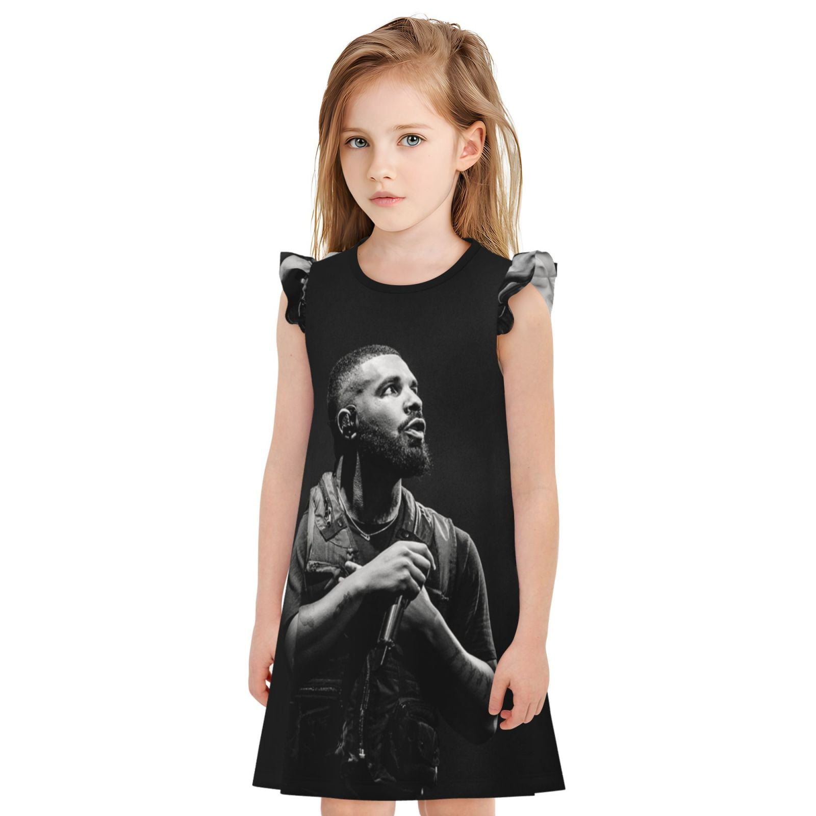Drake Singer Nightgowns Pajamas Dress 3D Printed Flutter Sleeve ...