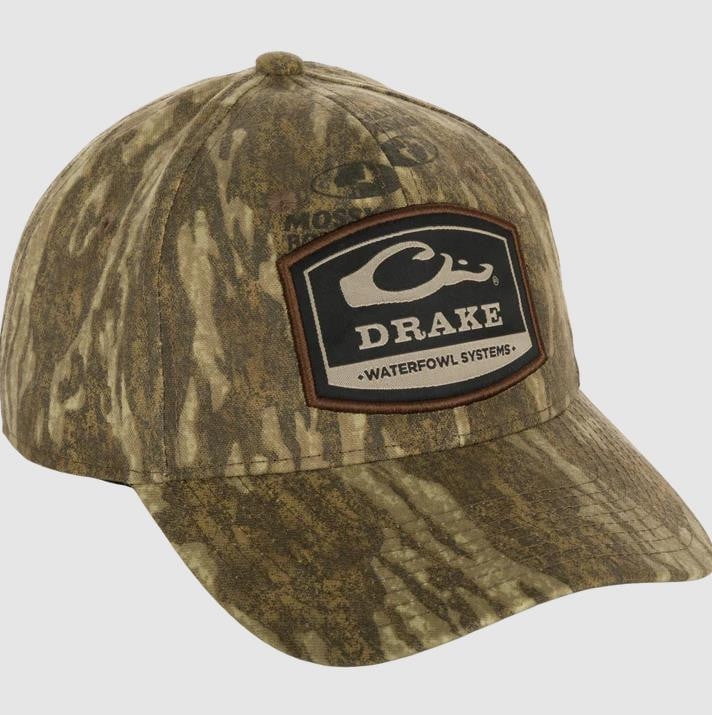 Drake Waterfowl 6-Panel Badge Camouflage Cap Mossy Oak Bottomland ...