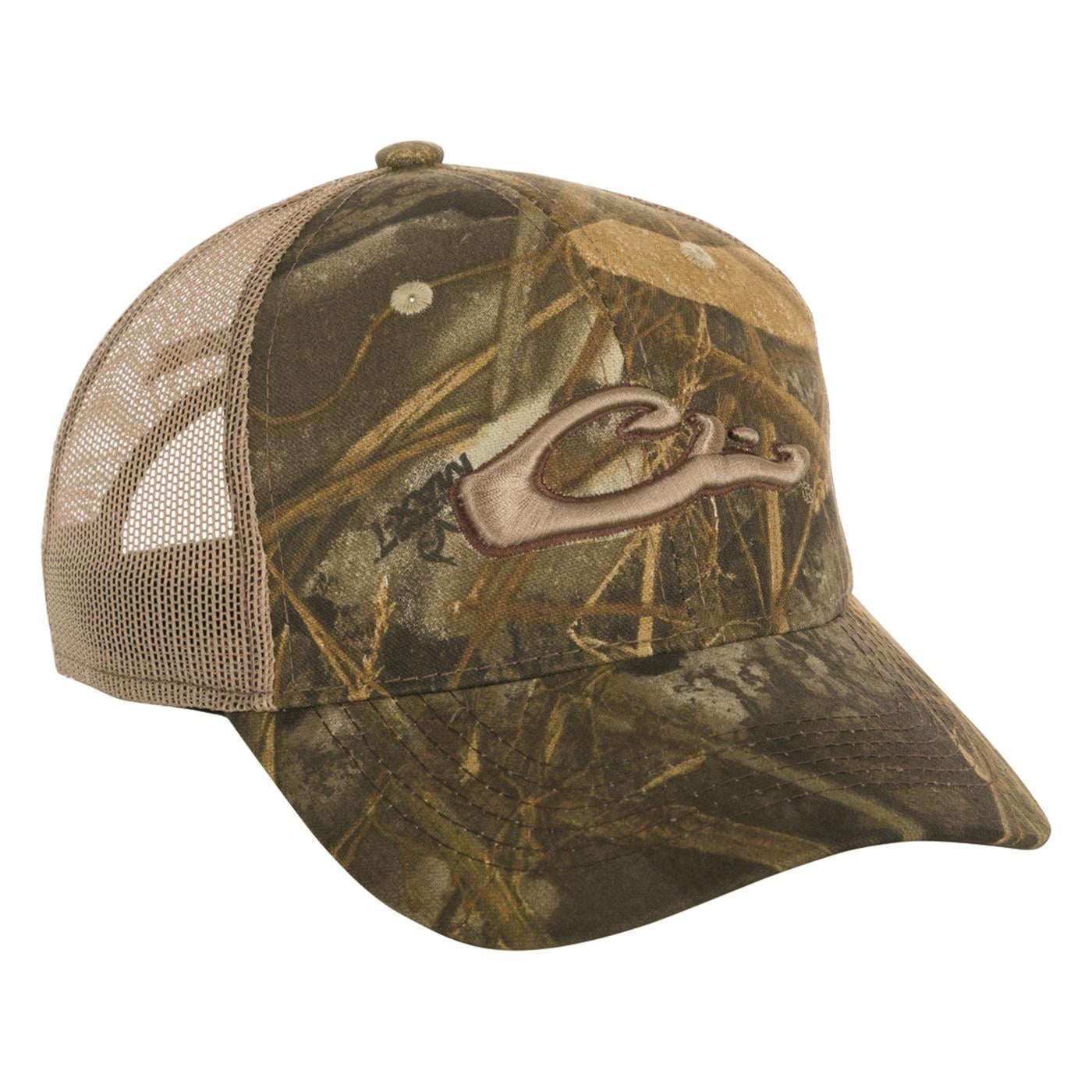 Drake Waterfowl Men's Mesh-Back Camo Hunting Cap Realtree Max-7 One ...
