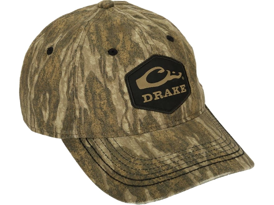 Drake Waterfowl Camo Cotton Twill Hex Patch Cap - Mossy Oak Bottomland ...
