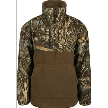 Drake Waterfowl Camo MST G-Flex Eqwader 1/4 Zip Pullover Bottomland XL ...