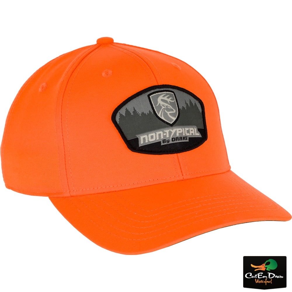 Drake Waterfowl Non-Typical Chino Twill Patch Cap Blaze Orange Snap ...