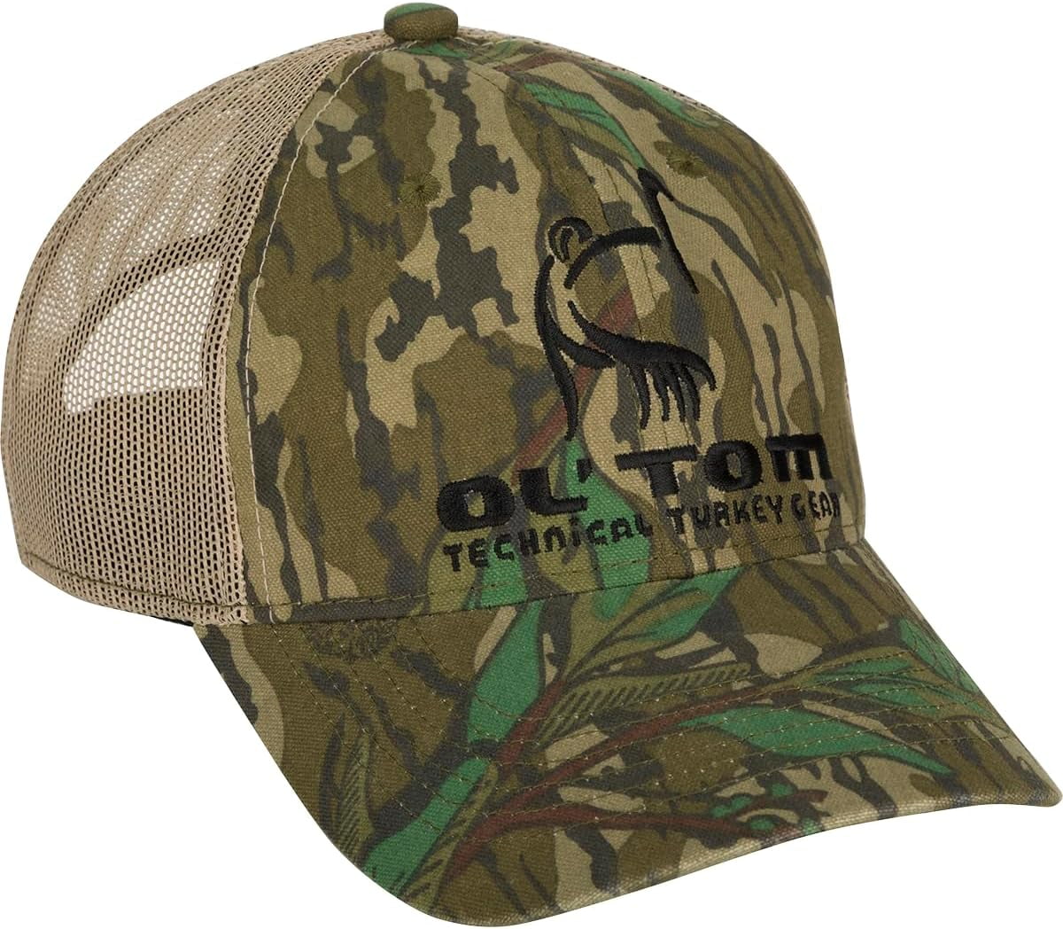 Drake Waterfowl Ol'Tom Logo Mesh Camo Back Cap - Mossy Oak Greenleaf ...