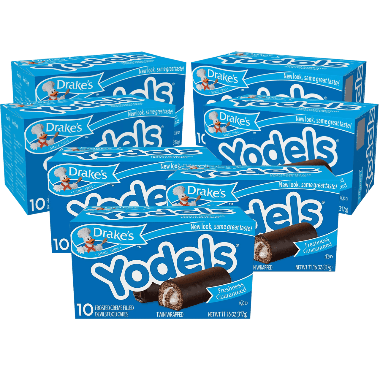 Drake's Cakes Yodels, 10 cakes per box, 11.16 oz of Rolled Devils Food ...
