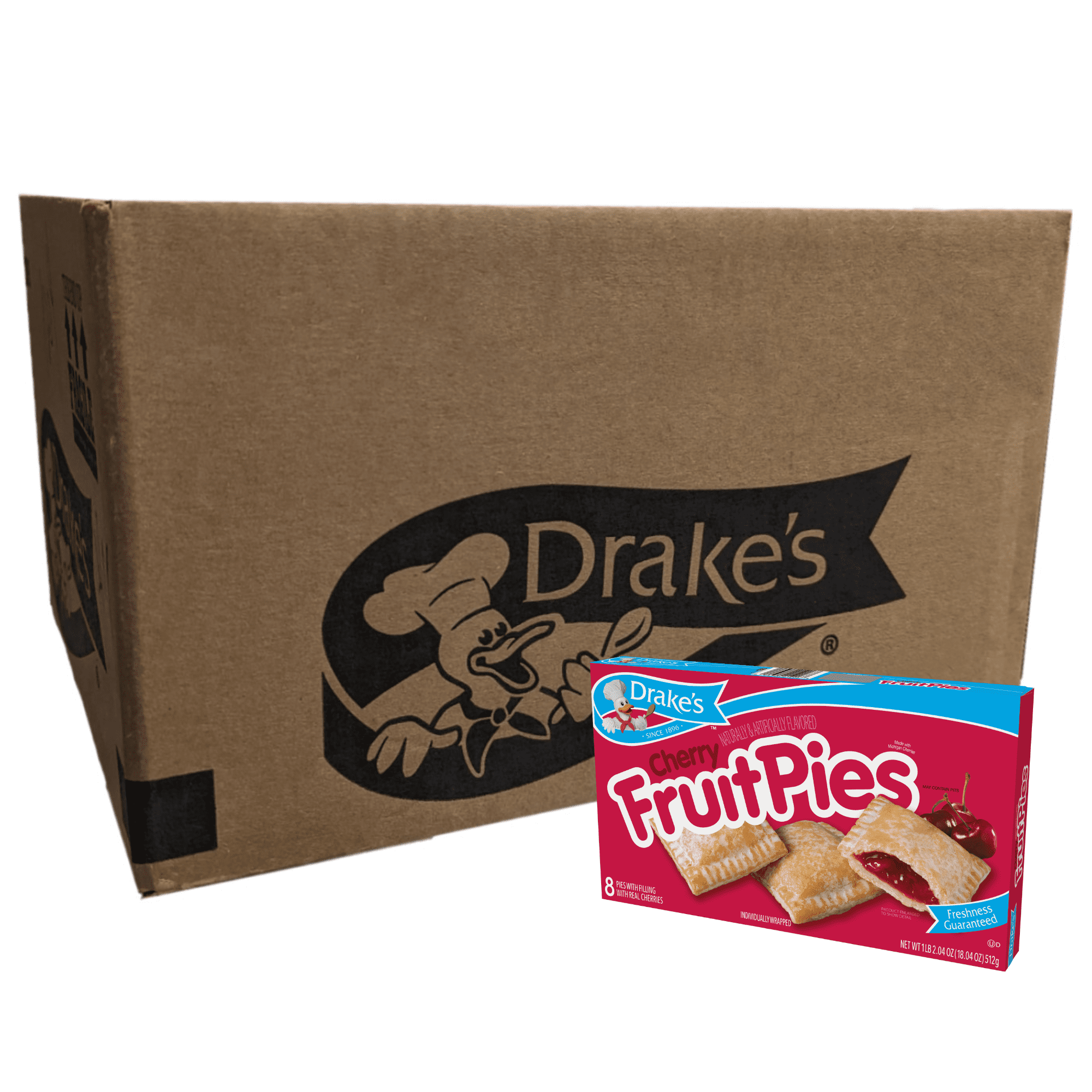 Drake's Cherry Fruit Pies, 12 Boxes, 96 Individually Wrapped Pies with ...