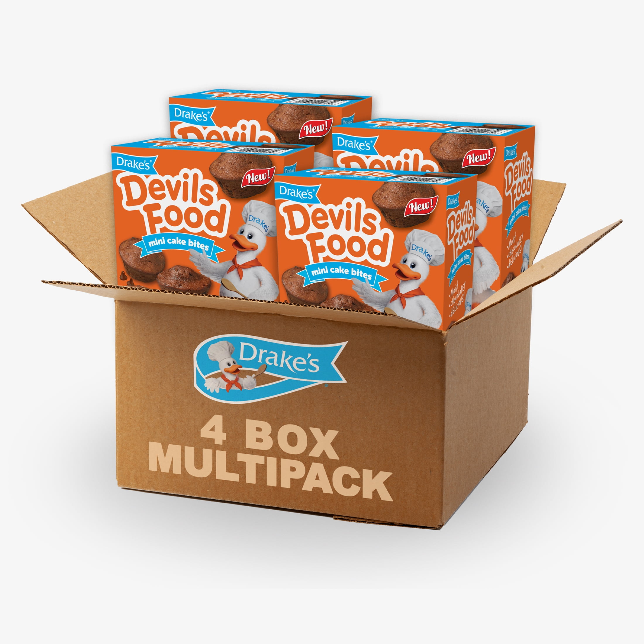 Drake's Devils Food Mini Cake Bites, 20 Pouches (4 Boxes), 33.6 oz ...