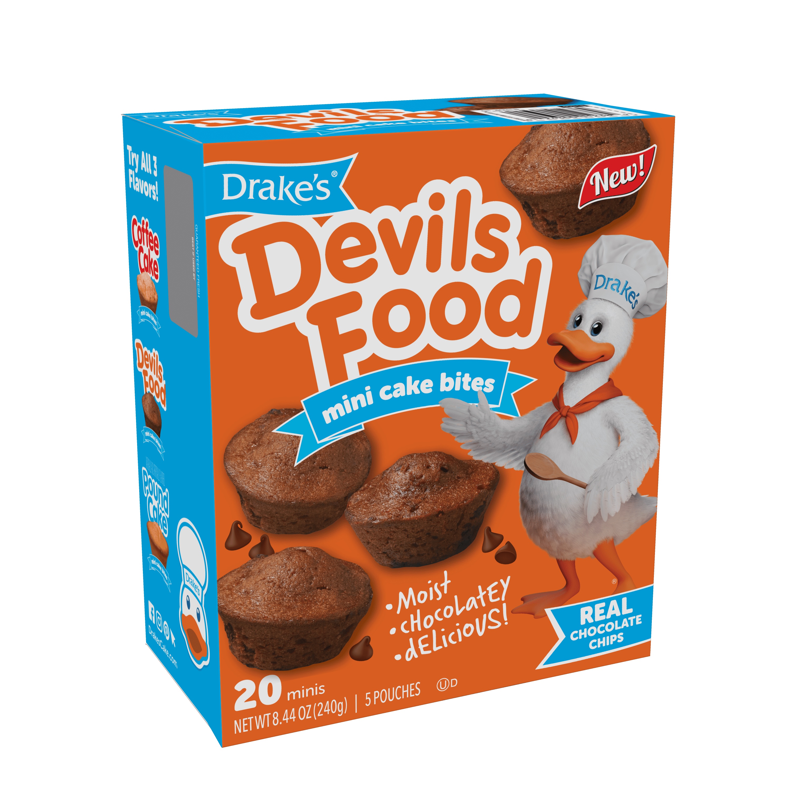 Drake's Devils Food Mini Cake Bites, 6 Boxes, 30 Total Pouches ...