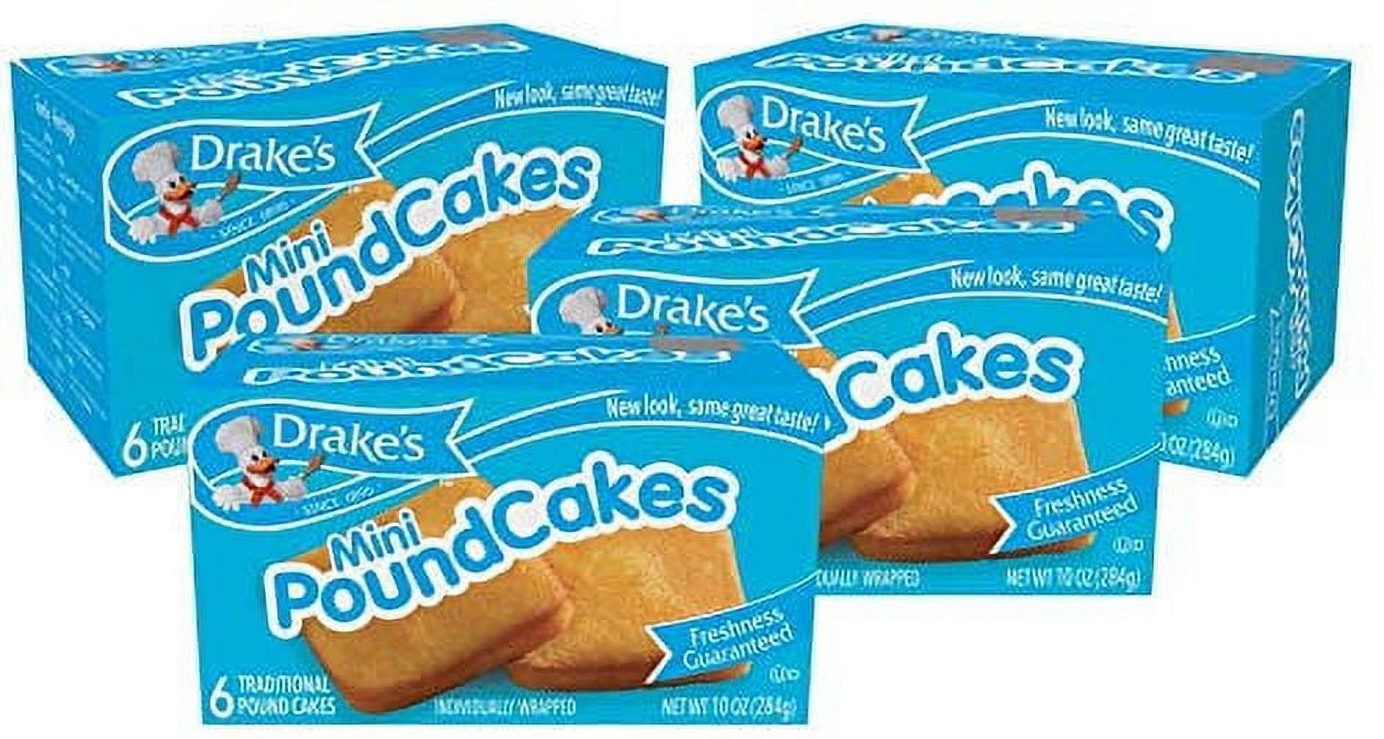 Drake's Bakery Mini Pound Cakes, 1 Box of 6 Snack-Size Individually ...