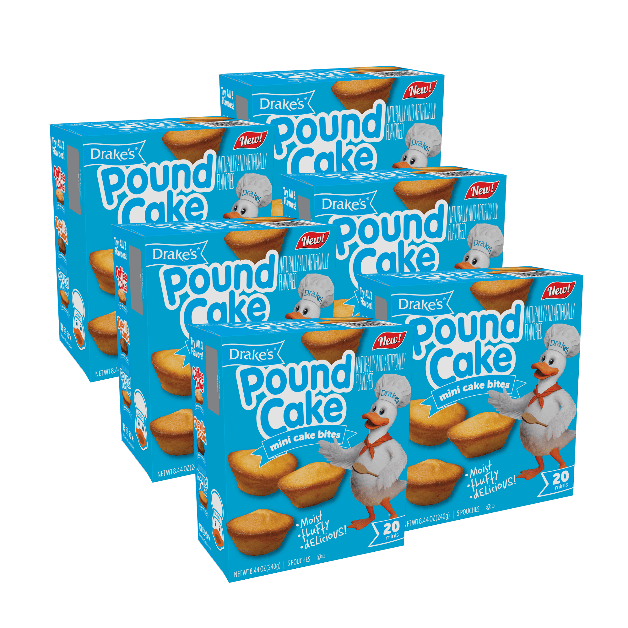 Drake's Pound Cake Mini Cake Bites, 6 Boxes, 30 Total Pouches - Walmart.com