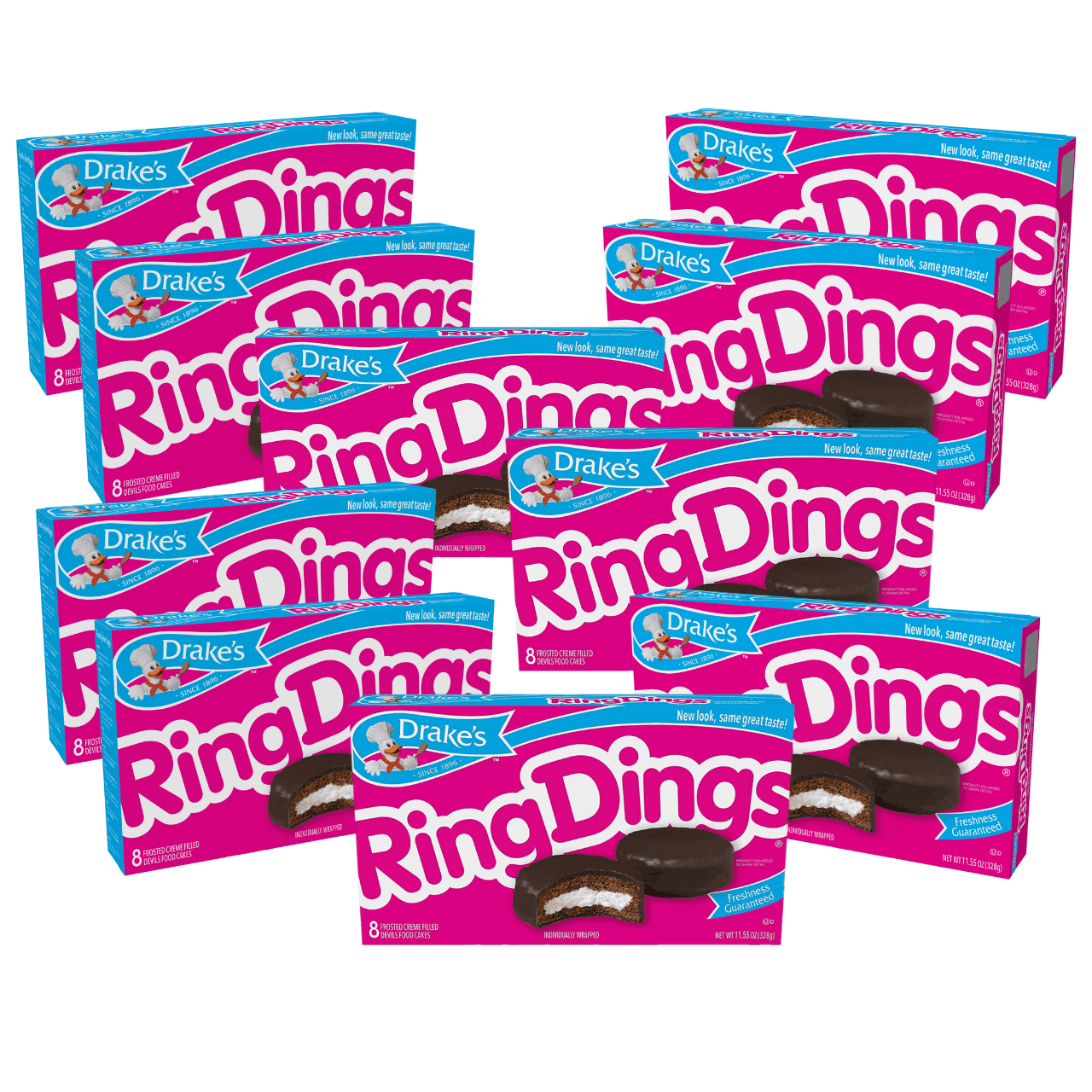 Drake's Ring Dings, 80 Individually Wrapped Ring-Shaped Devils Food ...