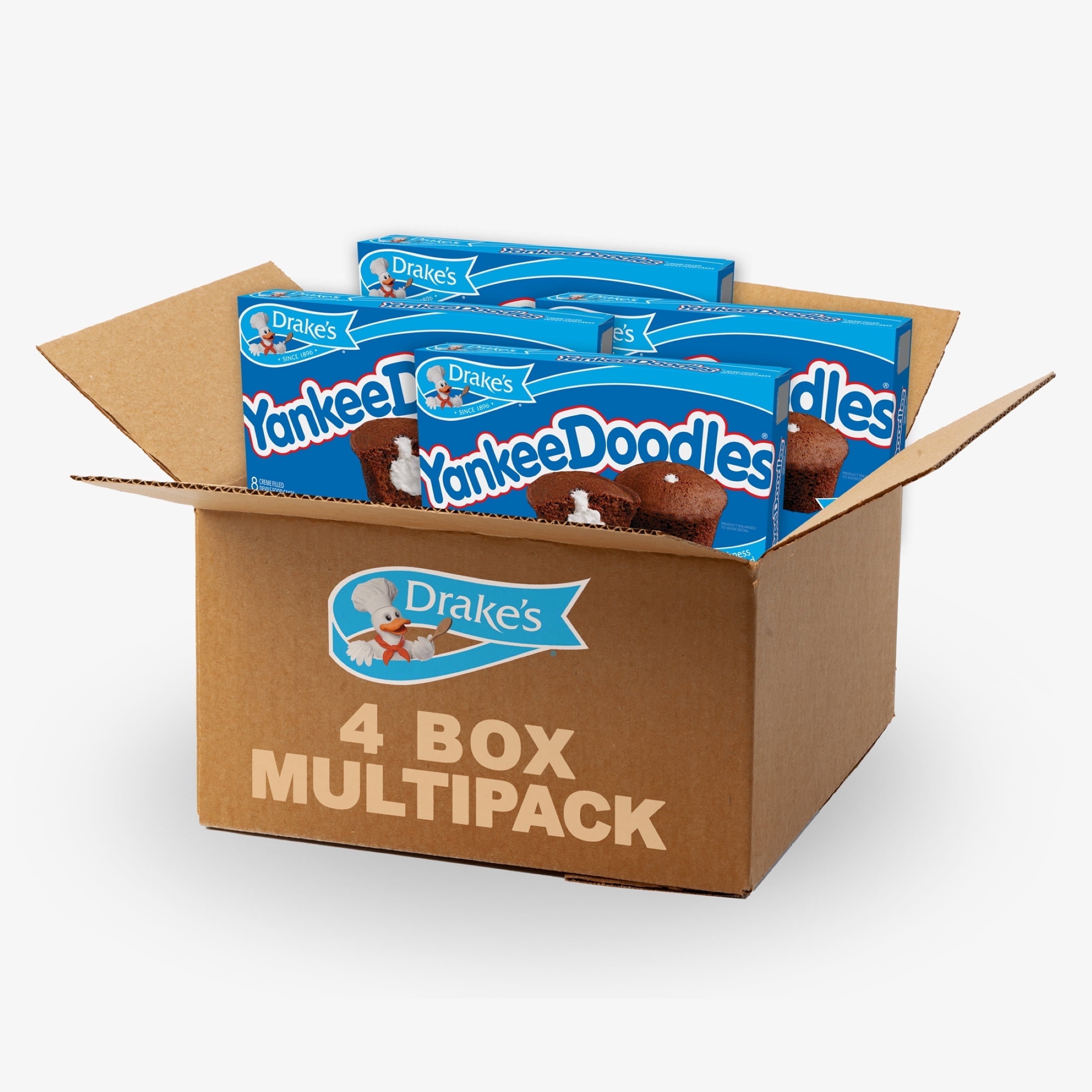 Drake's Yankee Doodles, 32 Crème Filled Cupcakes (4 Boxes), 40.84 oz ...