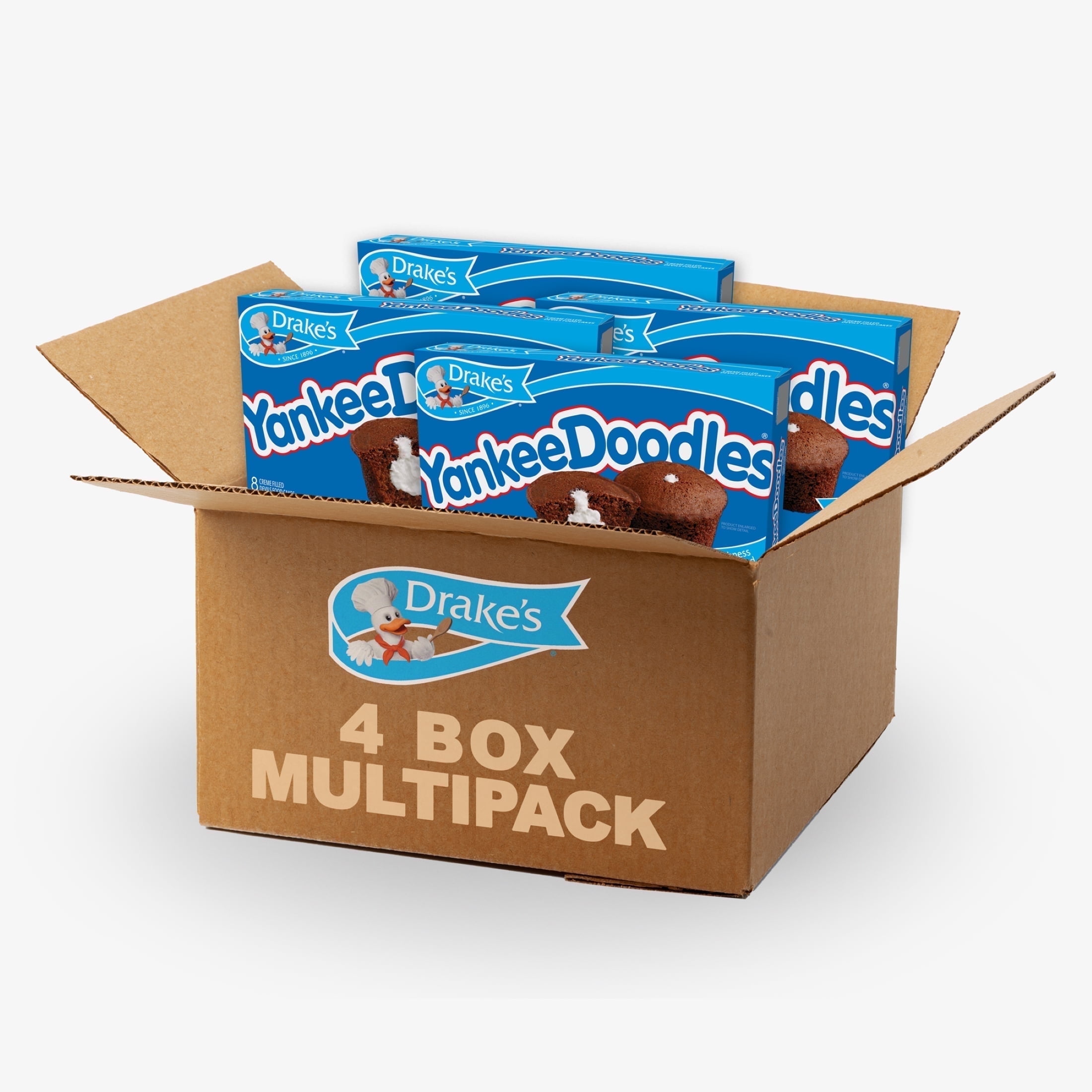Drake's Yankee Doodles, 32 Crème Filled Cupcakes (4 Boxes), 40.84 oz ...
