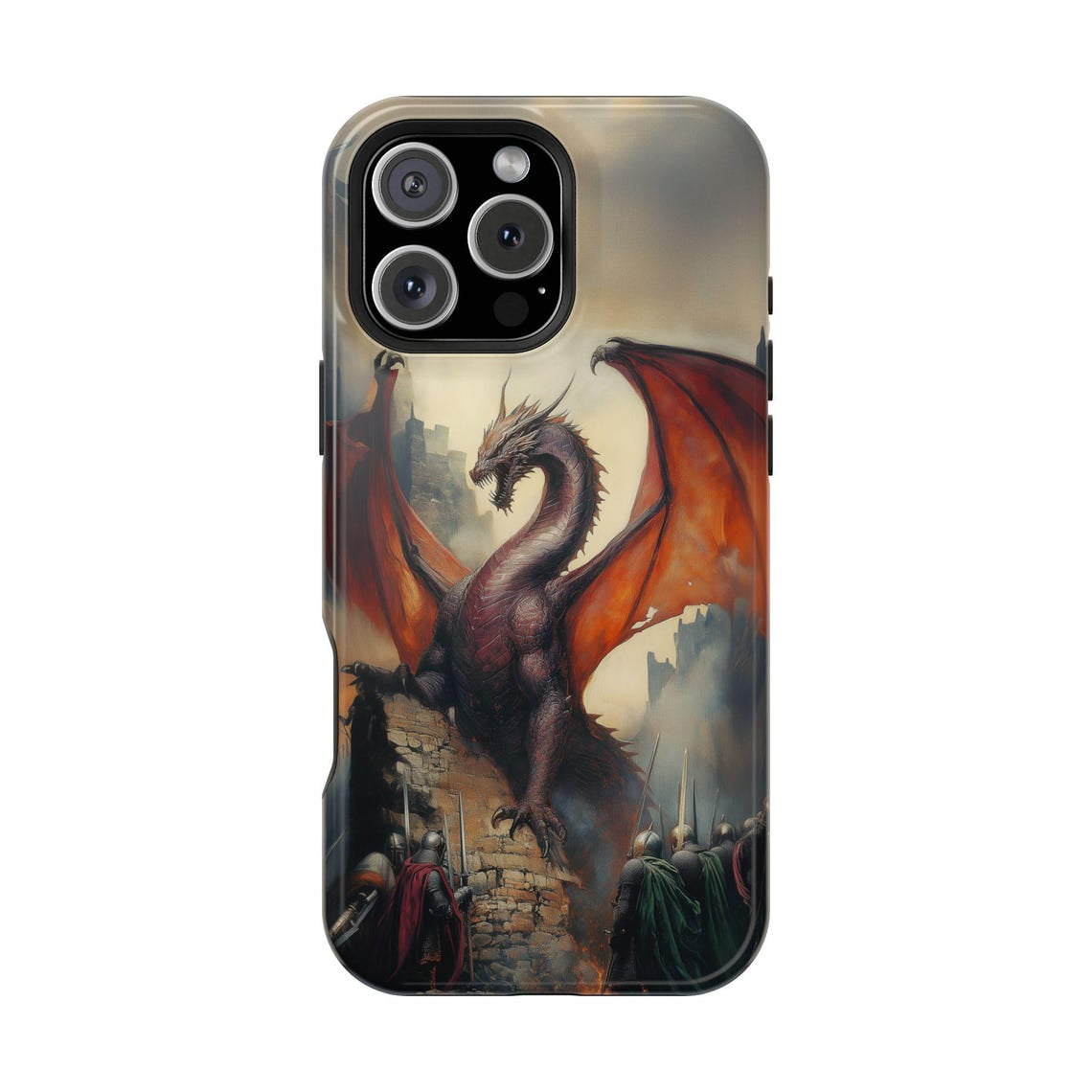 Drakvyrn Dragon Purple Knight Epic Fantasy Battle Scene Case with ...