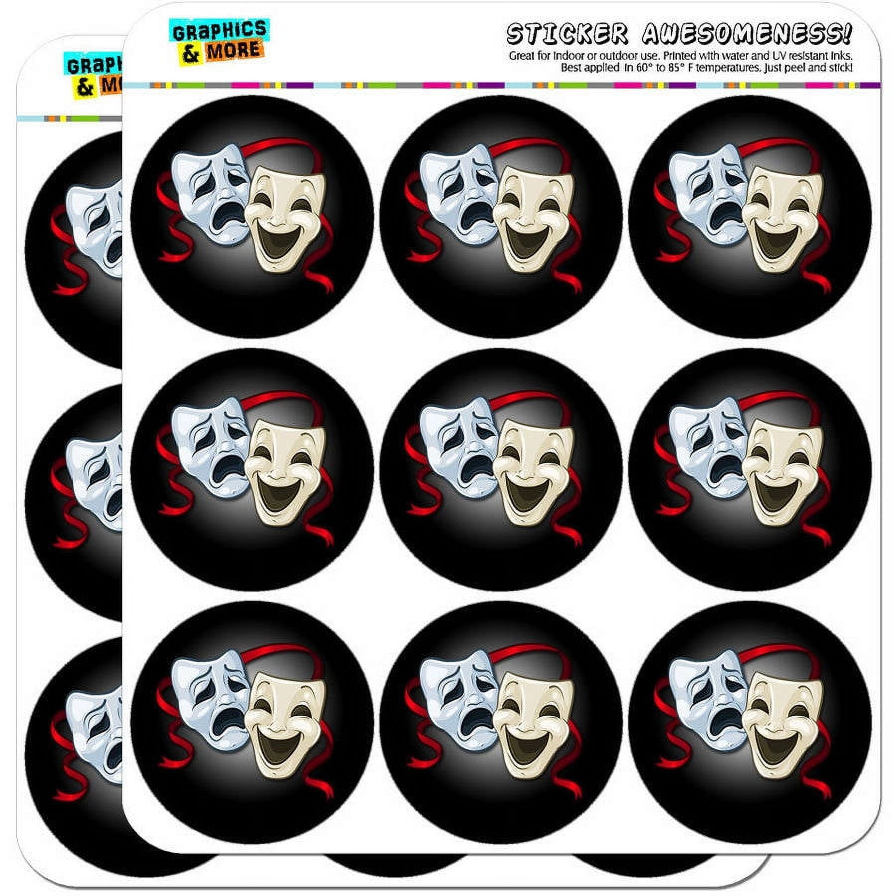 Drama Comedy Tragedy Masks Theater 18 2" Planner Calendar Scrapbooking ...