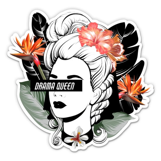 Drama Queen - 3" Vinyl Sticker - For Car Laptop Water Bottle Phone ...
