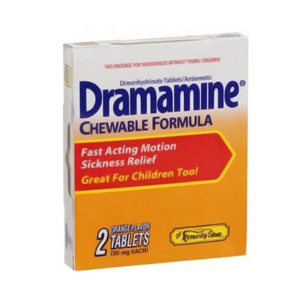 Dramamine Chewable Formula Motion Sickness Relief Tablets - 2 Ea/Pack ...