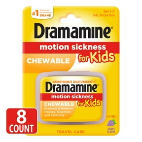 Dramamine Children's Chewable Motion Sickness Relief Tablets, Grape ...