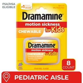Dramamine Children's Chewable Motion Sickness Relief Tablets, Grape ...