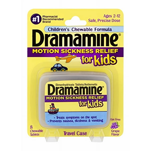 Dramamine Motion Sickness Relief for Kids Grape Flavor (Pack of 4 ...