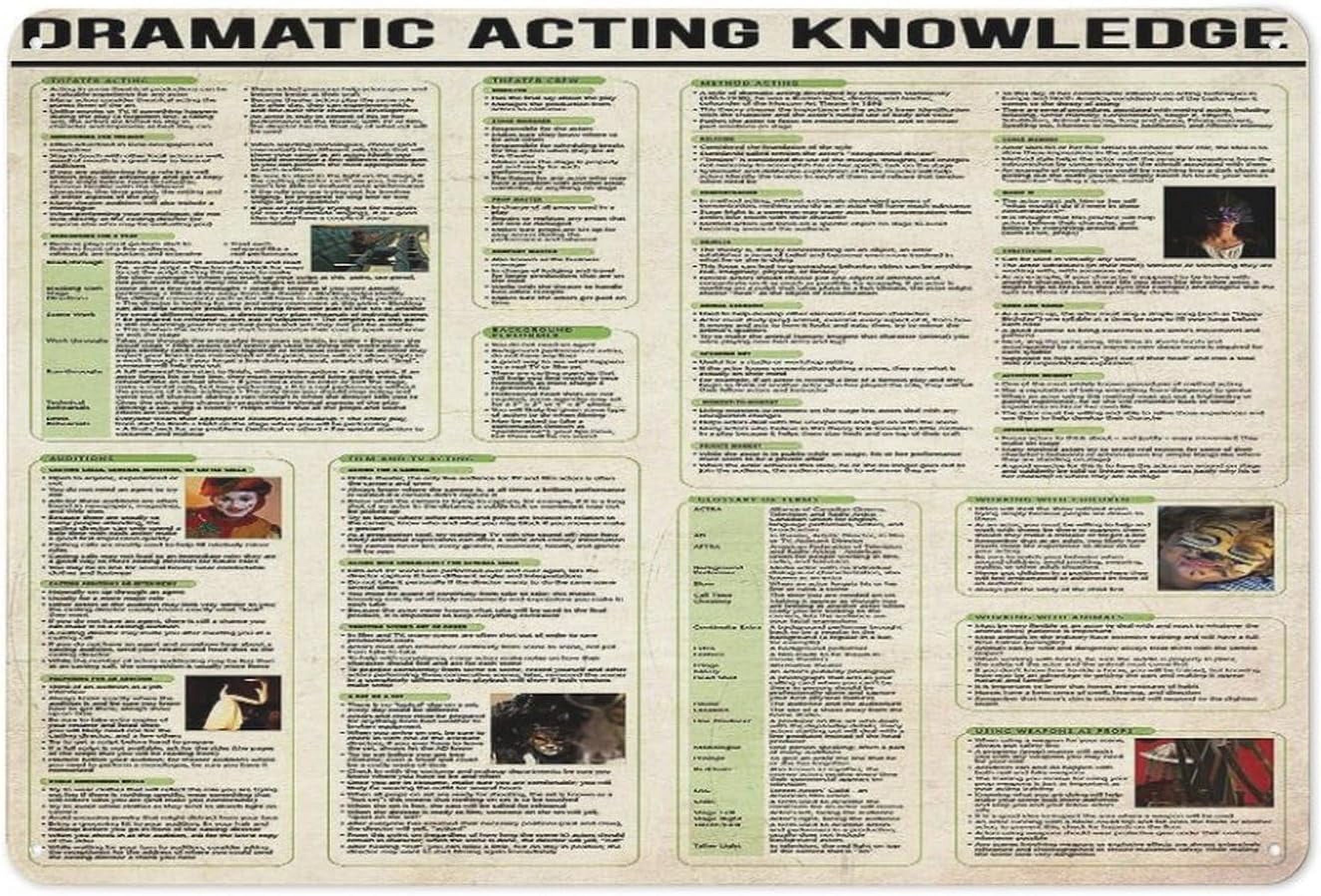 Dramatic Acting Knowledge Metal Sign Vintage Home Decor Performance ...