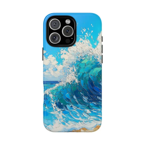 Dramatic Crashing Waves in a Blue Ocean Phone Case for 17 16 15 14 13 ...