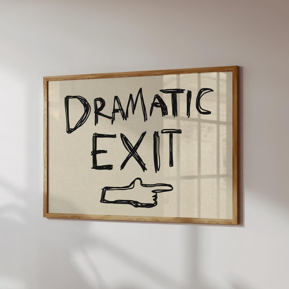 Dramatic Exit Art Print: Quirky Entryway Poster UNFRAMED PAPER POSTER ...