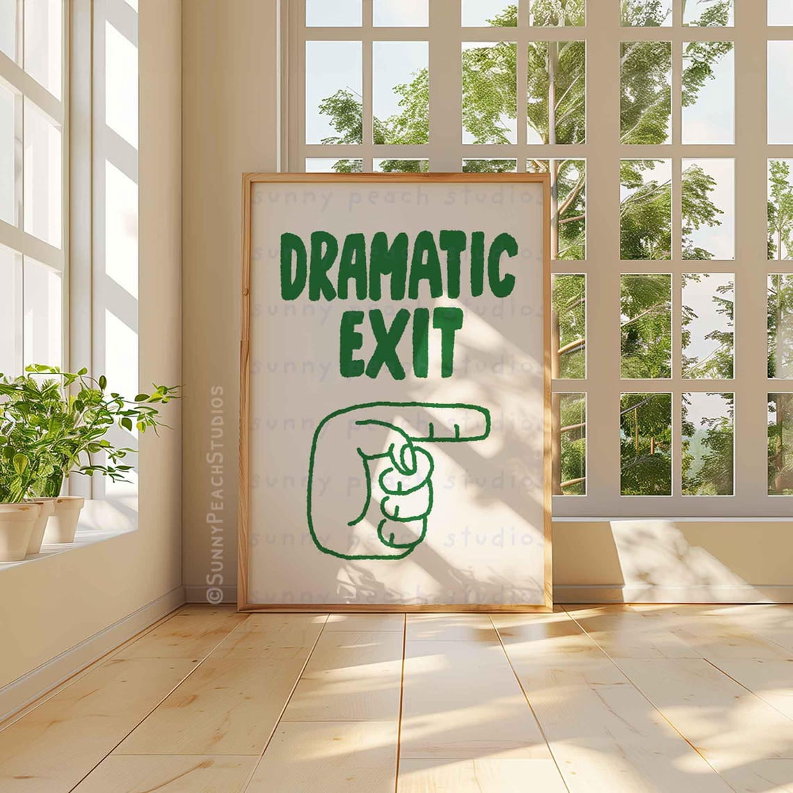 Dramatic Exit Hallway Entryway Typography Friend Room Art, Stretched ...