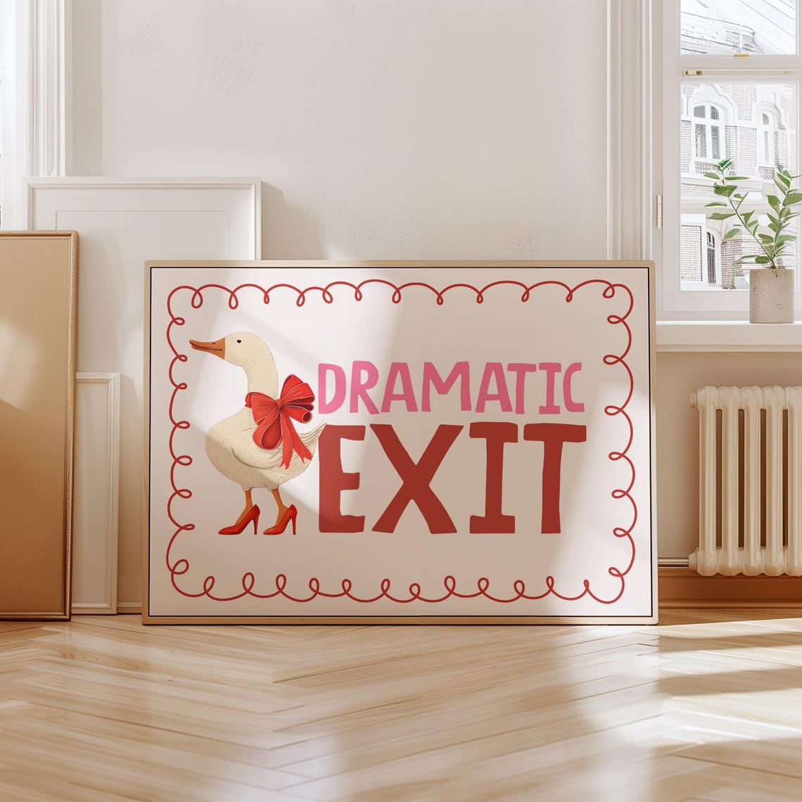 Dramatic Exit Wall Art Decor Hallway Cute Dorm Room Apartment Goose ...
