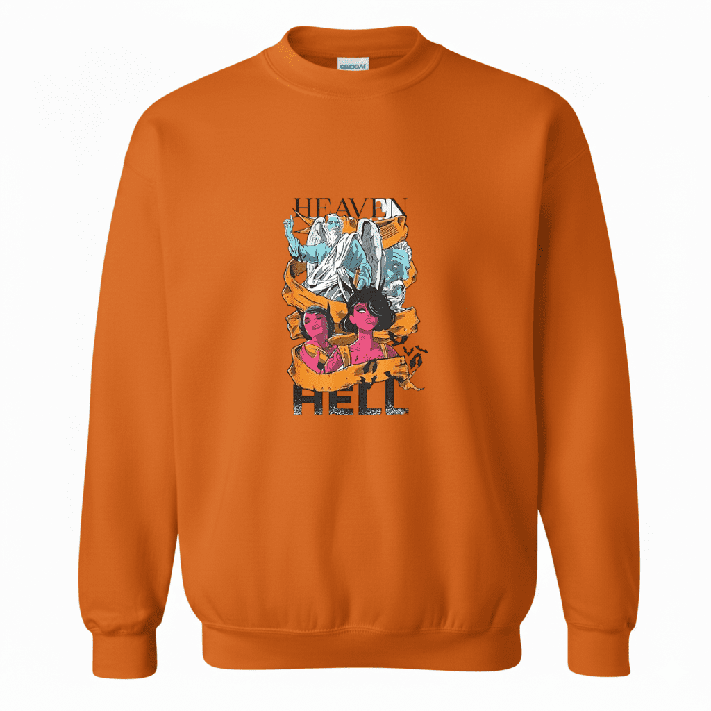 Dramatic Heaven Underworld Angel Vs Devil Graphic Art Sweatshirt up to ...