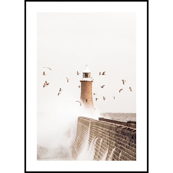 Dramatic Lighthouse Poster Wall Art, Modern Wall Decor For Living Room ...