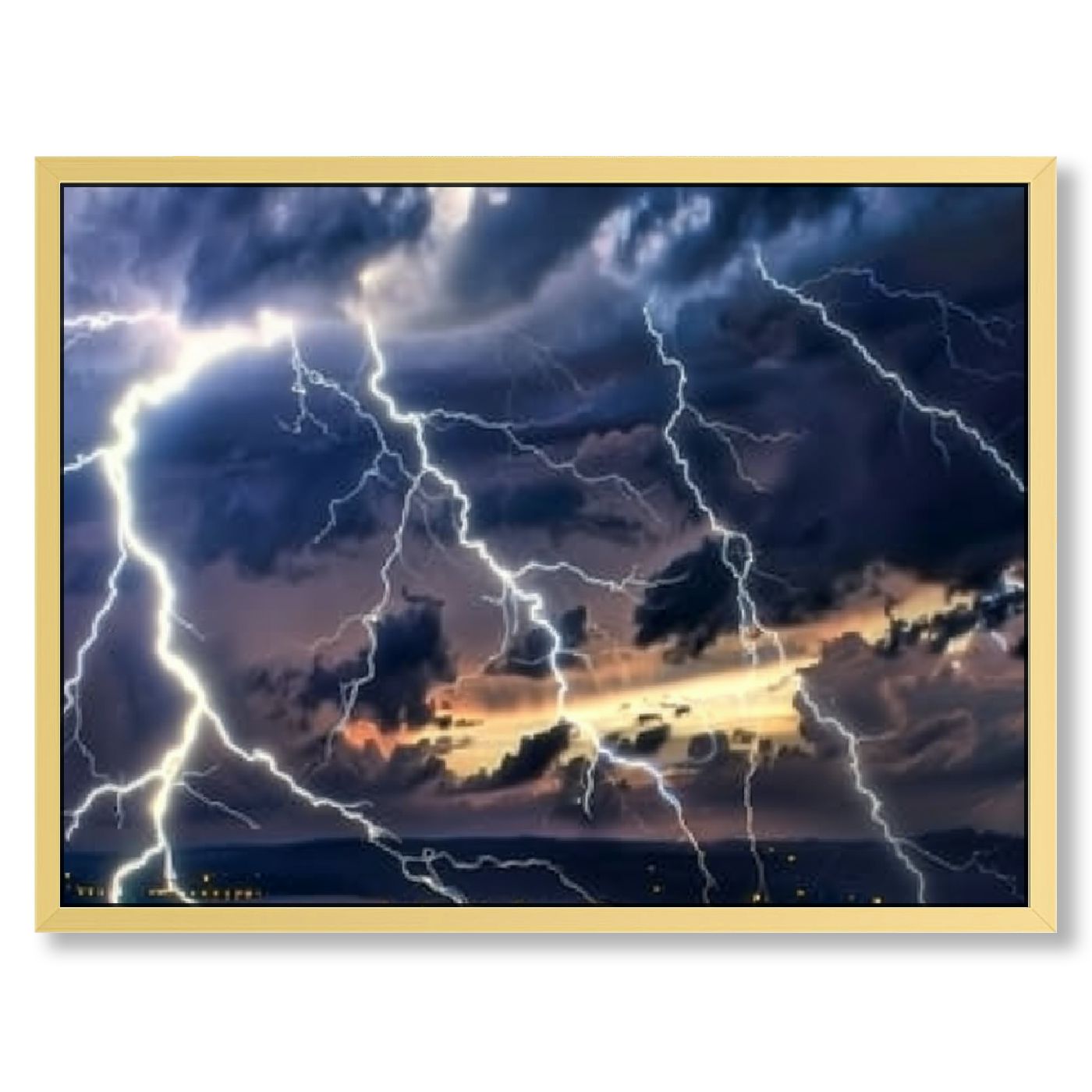 Dramatic Nature Background - Bright Lightnings In Dark Stormy Sky ...