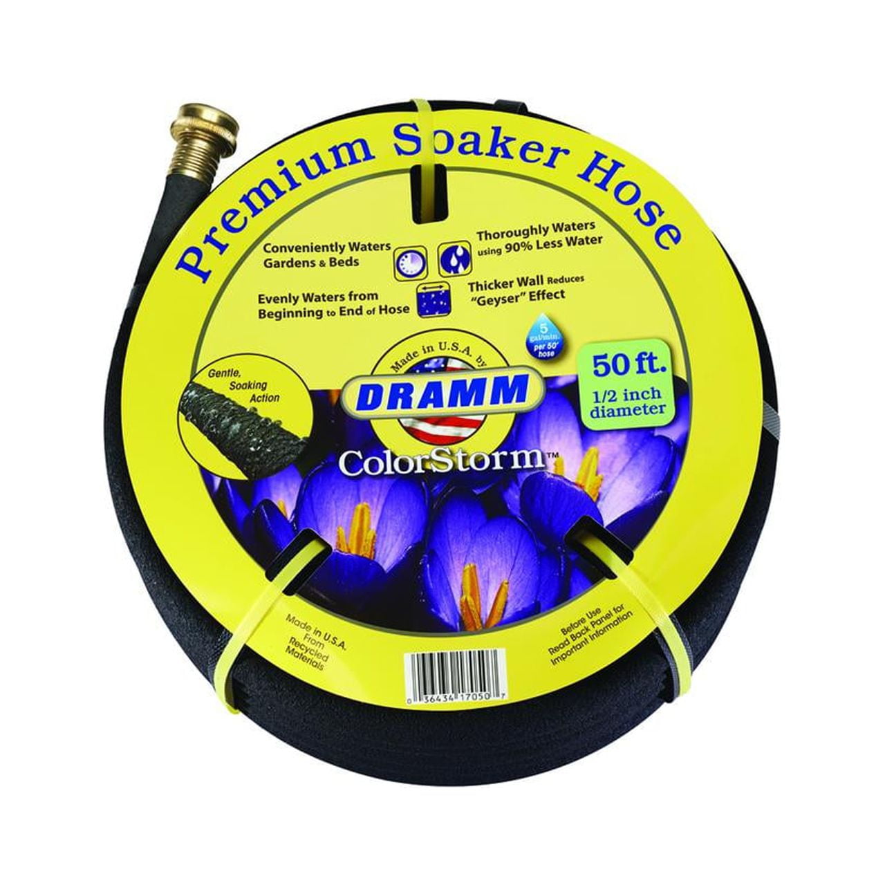 Dramm 10-17050 Black ColorStorm Soaker Hose 1/2 in. x 50 L ft ...